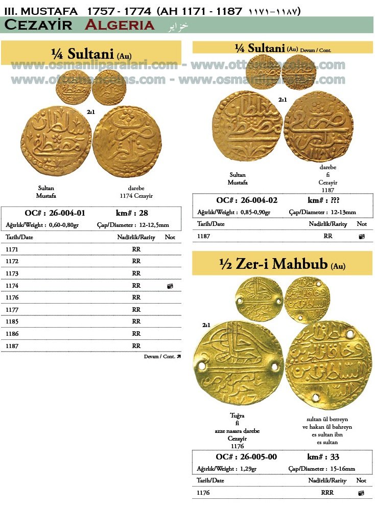 Altın (¼ Sultani, ½ Zer-i Mahbub),Osmanlı Nümismatik - Leuchtturm Türkiye Temsilcisi